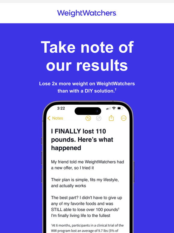 WeightWatchers: It’s proven: Less hunger and real results^ | Milled