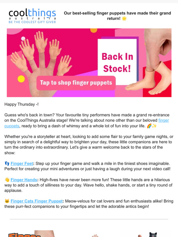 CoolThings: 🎉 The Gang's All Here: Your Favourite Finger Puppets are ...