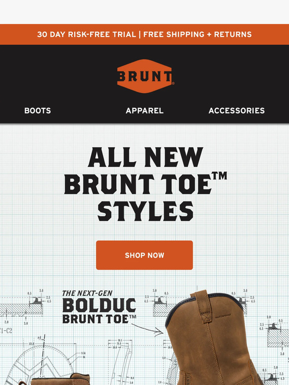 BRUNT Workwear: Boot Drop Alert: TWO New BRUNT Toe™ Styles | Milled