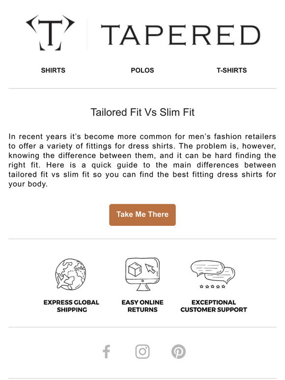Tapered Menswear: Tailored Fit Vs Slim Fit - Whats The Difference? | Milled