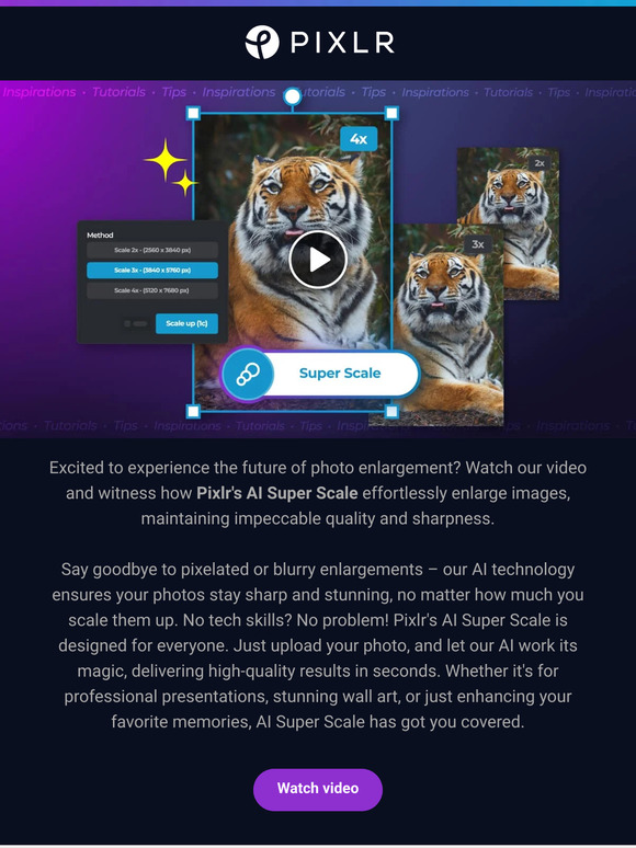 pixlr: Enlarge Photos without Losing Quality with Pixlr's New AI Super Scale! | Milled