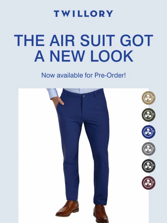Twillory: Pre-Order the Air Suit in ALL new colors! | Milled