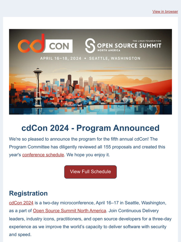 The Linux Foundation: 🎉 cdCon 2024: Schedule Announced | Milled