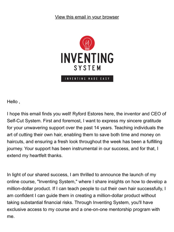 Self-Cut System: CEO of Self-Cut System Launches Million-Dollar ...