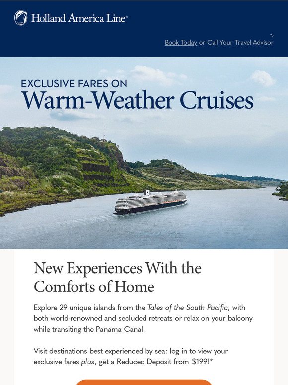 Holland America Line: Set Sail to Secluded Islands & Panama Canal ...