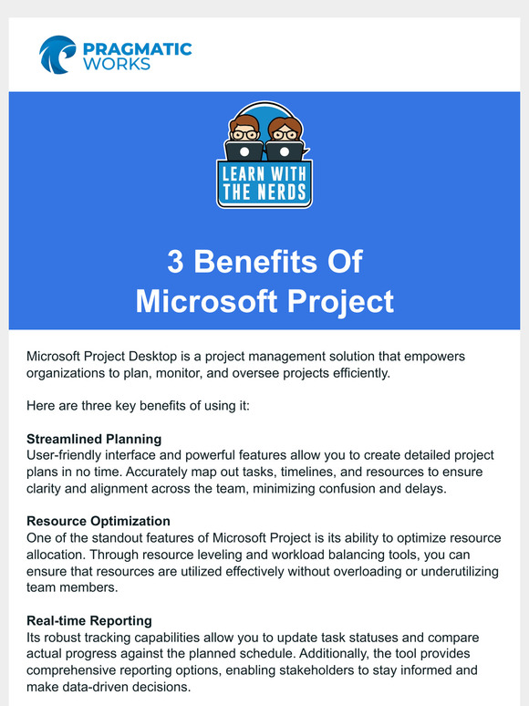 Pragmatic Works Here Are 3 Benefits Of Microsoft Project Milled