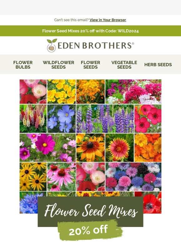 Eden Brothers: 💐 Exclusive Seed Mixes: 20% Off! | Milled