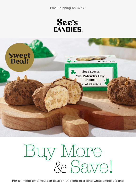 See's Candies: Open for a Sweet Deal on Our St. Patrick’s🥔🎉 | Milled
