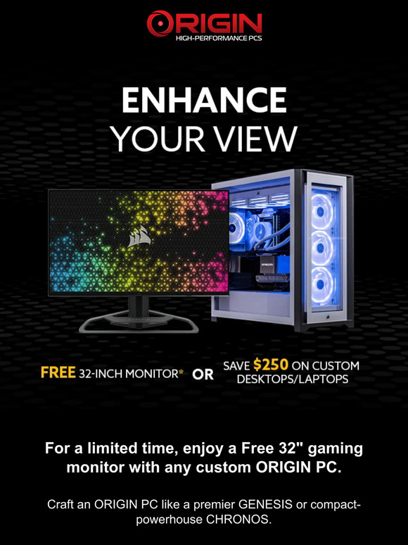 Origin PC: Upgrade your setup with a Free 32" gaming monitor | Milled