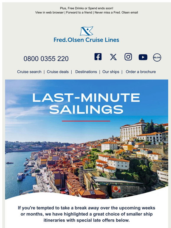Fred Olsen Cruise Lines: Sailing soon: Getaways with late offers | Milled