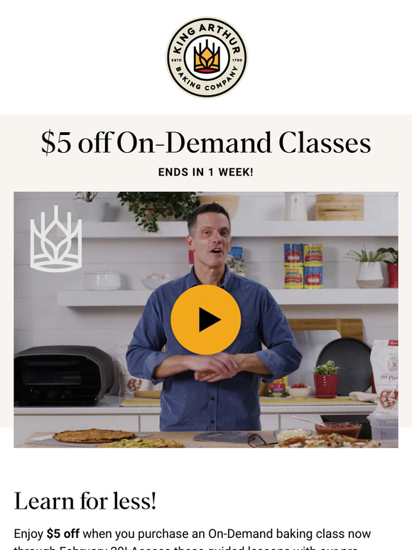 King Arthur Baking Company: On-Demand Classes Are Now $5 Off! | Milled