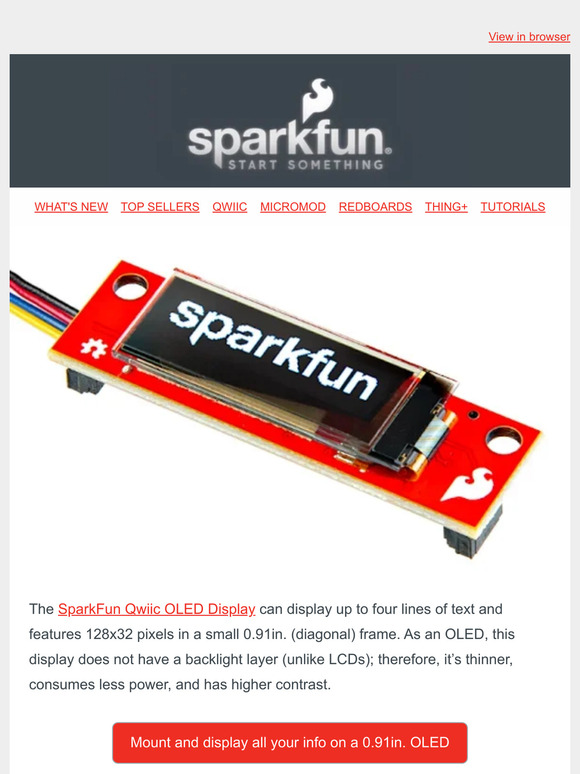 SparkFun: The Qwiic OLED Display & Beginner Kit Shine On! | Milled