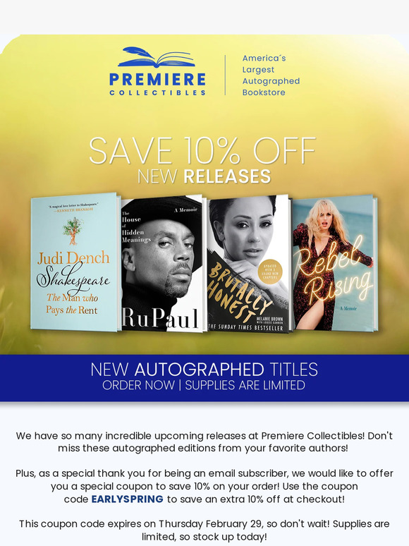 Premiere Collectibles: Upcoming Signed Books 📚🌻 | Milled