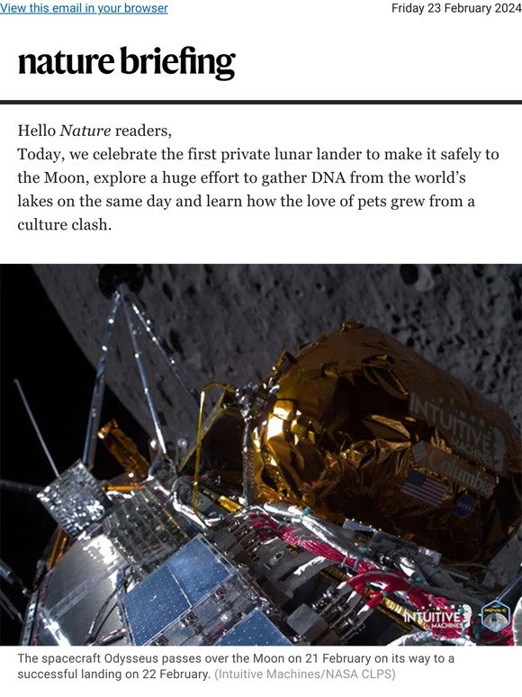 Nature: First private Moon lander makes history | Milled