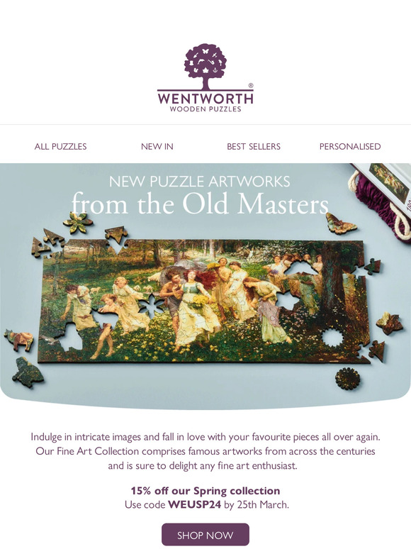 Wentworth Wooden Puzzles: Recreate classic works of art | Milled