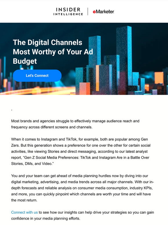 Insider Intelligence: The Digital Channels Your Audiences Are—and Aren ...