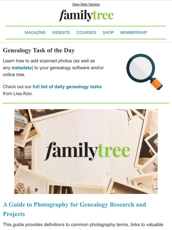 Family Tree Magazine: A Guide to Photography for Genealogy Research and ...