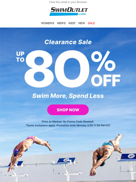 Swim Outlet: Make a Splash💧 Into 80% Off | Milled