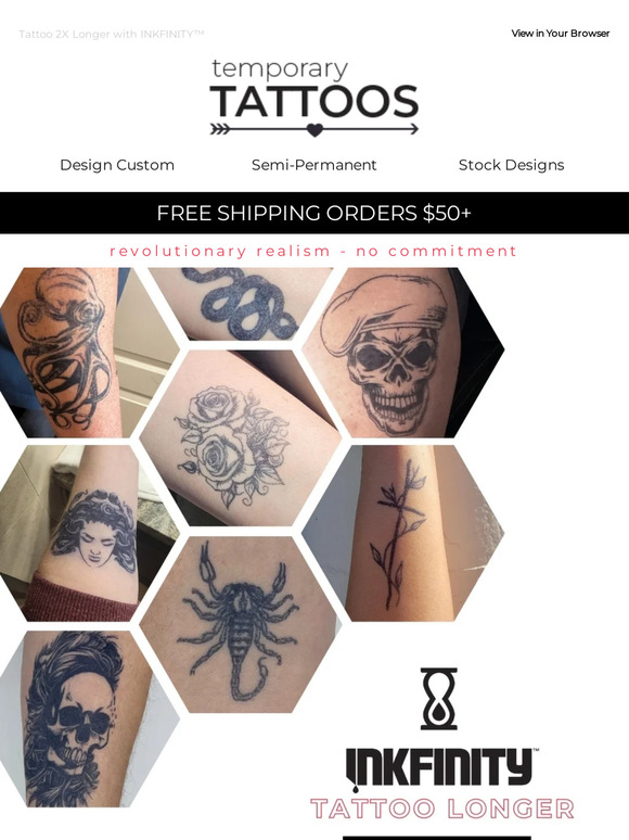 Temporary Tattoos: Longer Lasting Ink with INKFINITY™ ️ | Milled