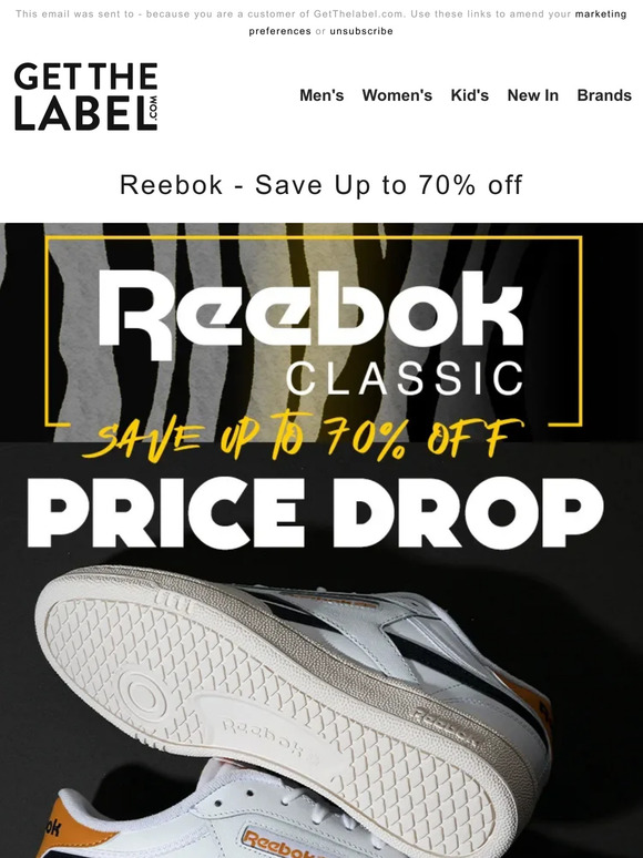 Get The Label: Reebok Price Drop Over 3000 styles REDUCED!!! | Milled