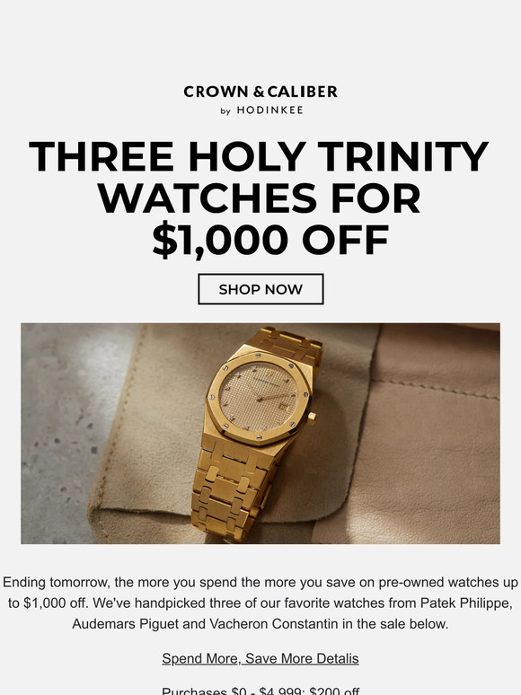 Hodinkee: Three Holy Trinity Watches For $1,000 Off | Milled