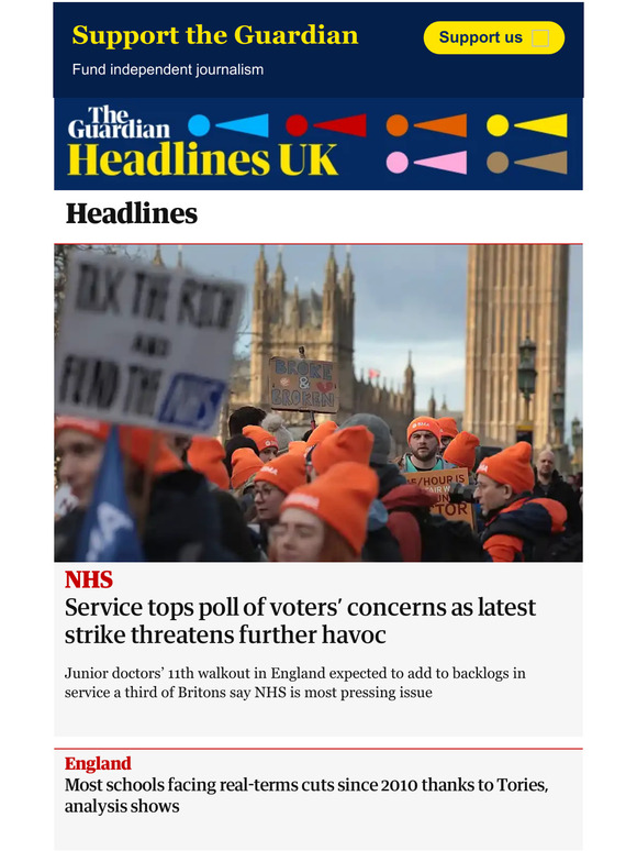 The Guardian: The Guardian Headlines: NHS tops poll of voters’ concerns ...