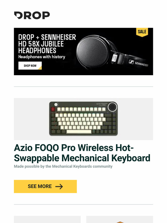 Drop: Azio FOQO Pro Wireless Hot-Swappable Mechanical Keyboard, Drop ...