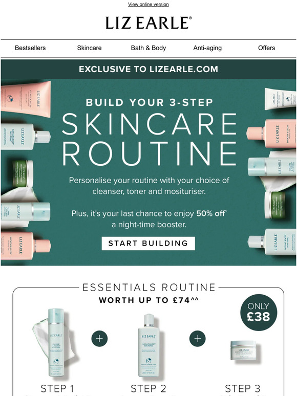 Liz Earle: Build your 3-step skincare routine - From £38 | Milled