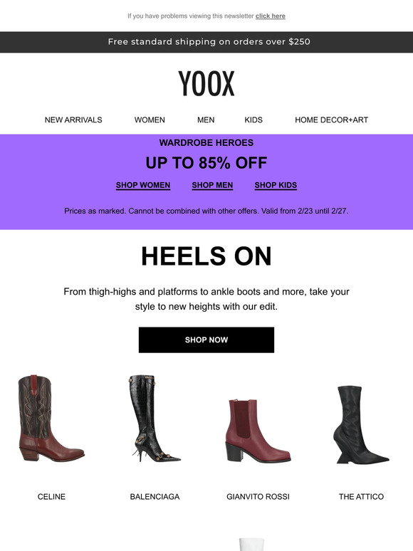 YOOX: 👢 We have high-heel boots for you – look inside | Milled