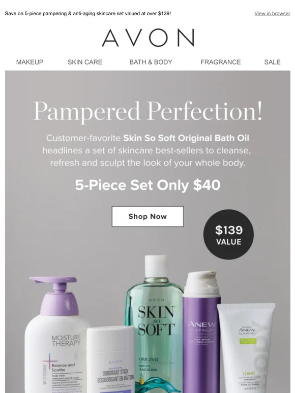 Avon: Pamper, Rejuvenate — And Save Big Time! | Milled