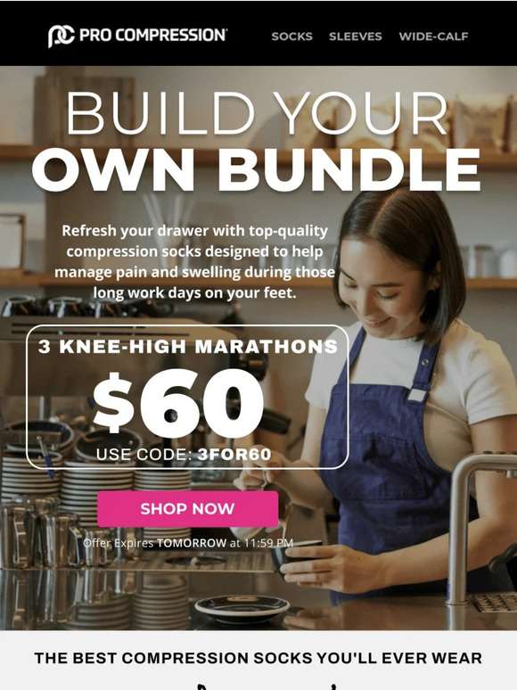 PRO Compression: 3 Pairs for $60 ⏰ EXPIRES SOON | Milled