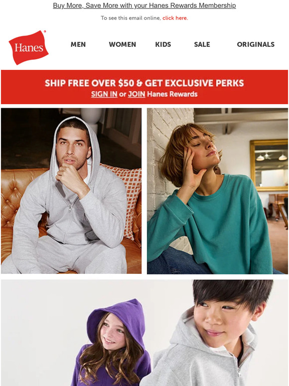Hanes Email Newsletters: Shop Sales, Discounts, and Coupon Codes