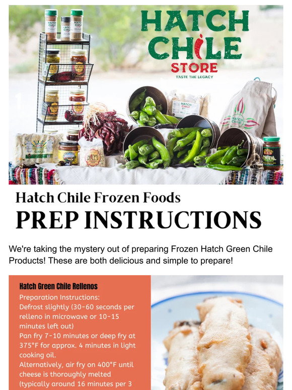 Hatch Green Chile: Prep Instructions for Frozen Hatch Chile Products ...