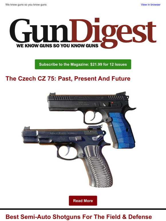 Gun Digest Store: The Timeless Czech CZ 75 | Top Semi-Auto Shotgun ...
