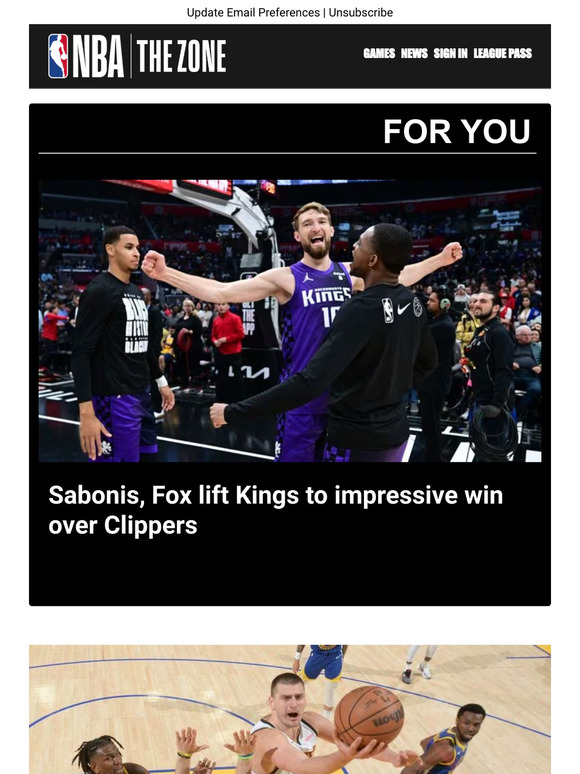 NBA Store: Sabonis, Fox lift Kings to impressive win over Clippers | Full Focus: Jokic, Murray ...