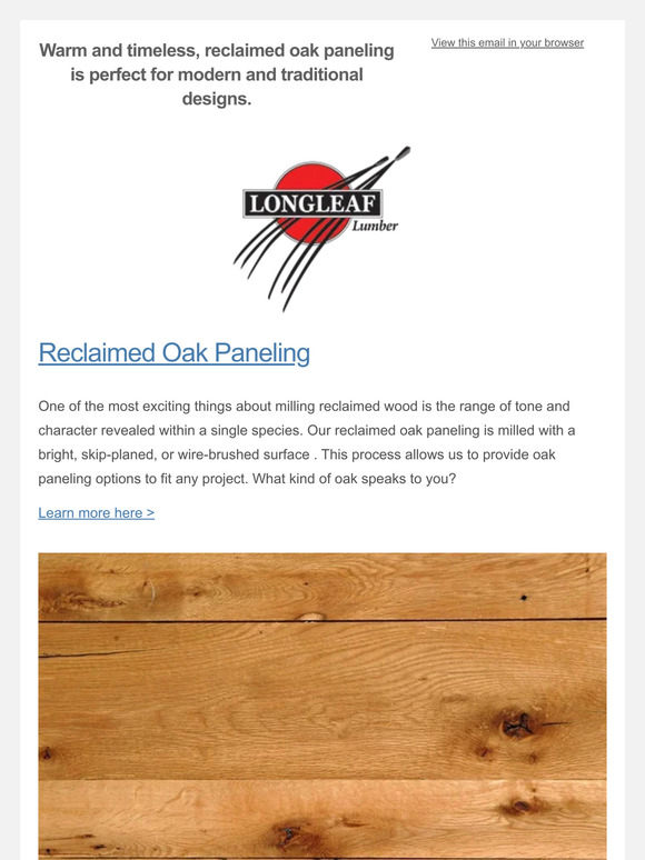 Longleaf Lumber: Reclaimed Oak Paneling - Milled & Ready To Ship | Milled