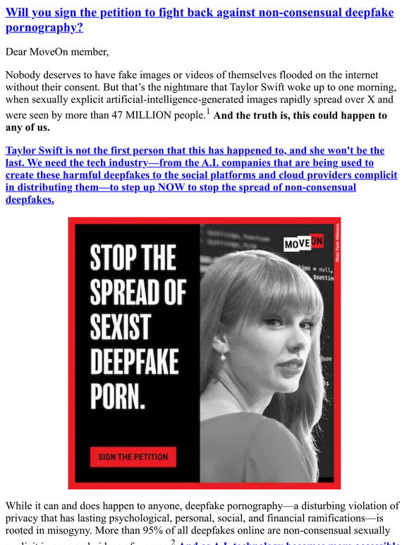 MoveOn: Protect Taylor Swift and all women (sign the petition) | Milled