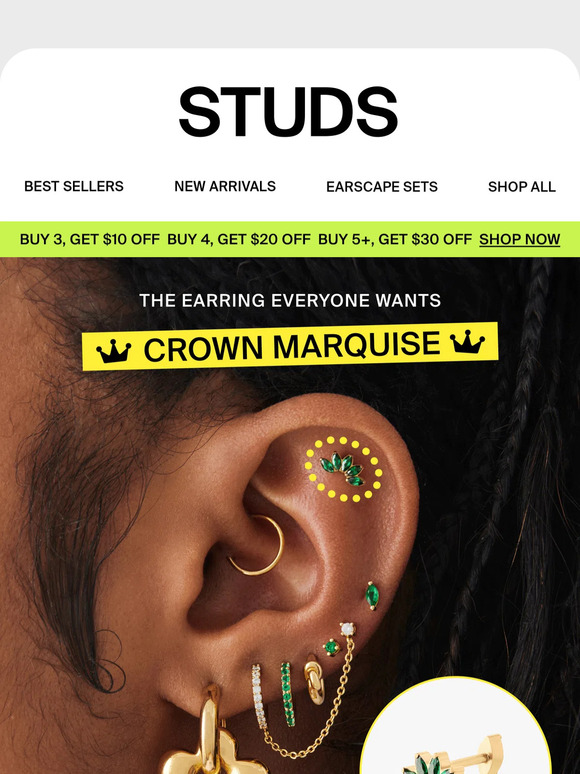 Studs: JUST DROPPED: Crown Marquise Flatback in TWO NEW colors 💚🖤 | Milled