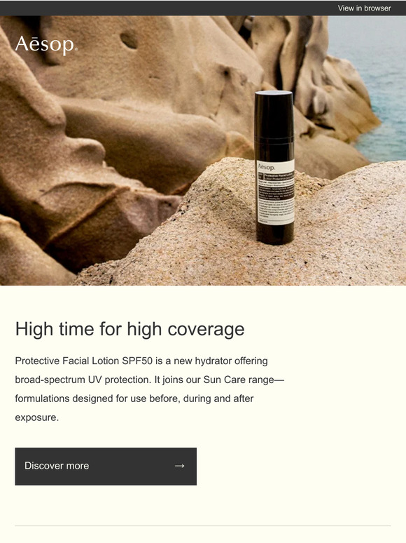 Aesop: Introducing Protective Facial Lotion SPF50 | Milled Aesop: Introducing Protective Facial Lotion SPF50 | Milled