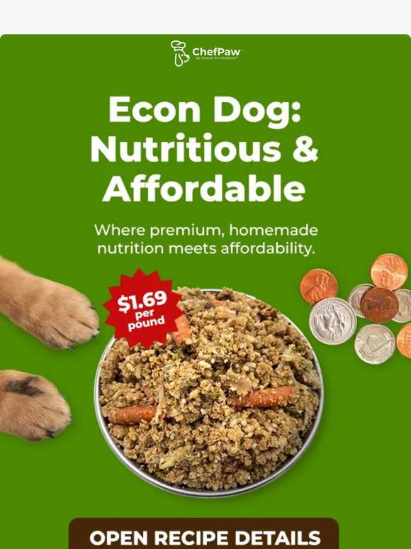 ChefPaw: Save Big with ChefPaw's Econ Dog Recipe - Fresh, Homemade ...