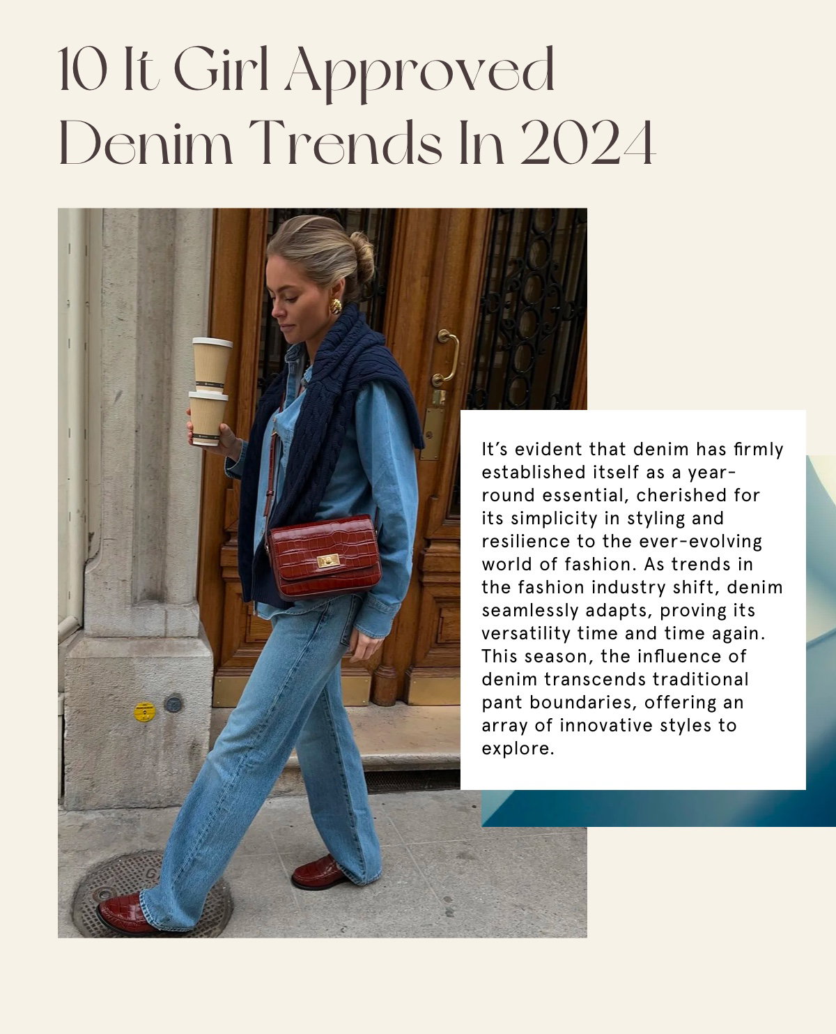 The Cool Hour: 10 It Girl Approved Denim Trends In 2024 💙 | Milled