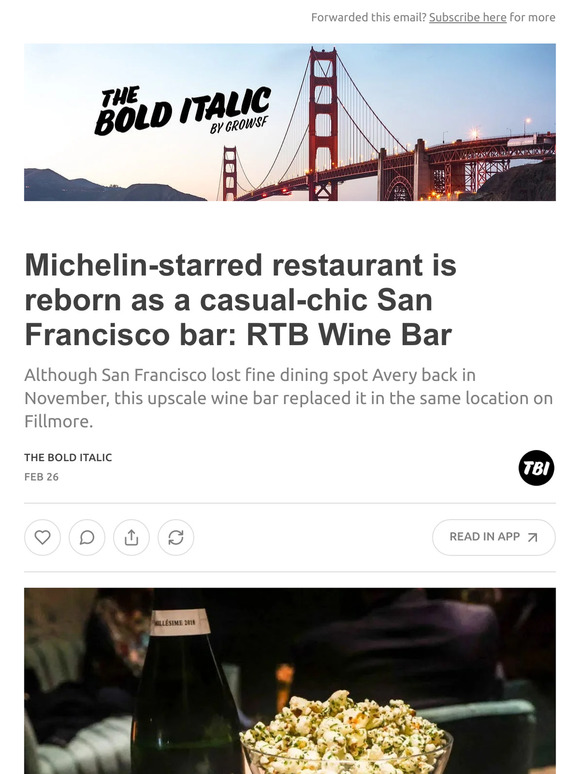 The Bold Italic: Michelin-starred restaurant is reborn as a casual-chic San Francisco bar: RTB ...