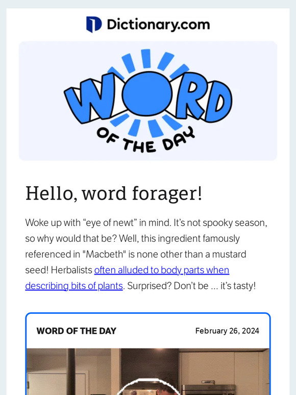 Dictionary.com: Could You Possibly Eat Today’s Word Of The Day? | Milled