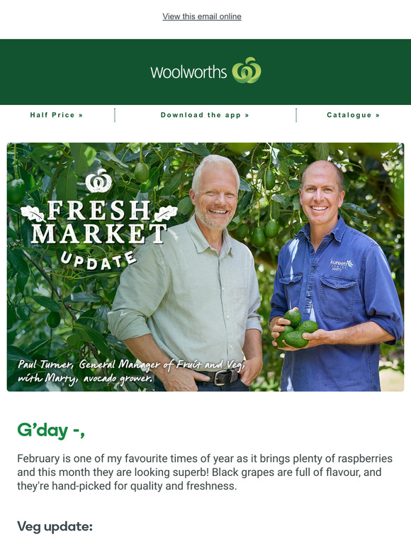 Woolworths: —, discover outstanding value on fresh fruit and veg! | Milled