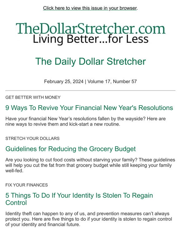 Dollar Stretcher: 2/26/24: The Daily Dollar Stretcher | Milled
