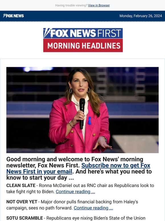 Fox News: RNC Chairwoman Ronna McDaniel to resign | Milled