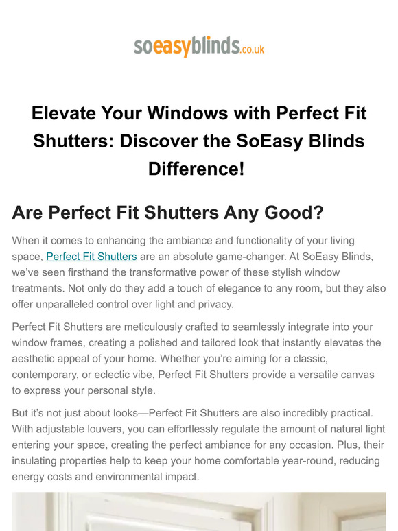 SoEasy Blinds: 📝 Elevate Your Windows with Perfect Fit Shutters: Discover the SoEasy Blinds ...
