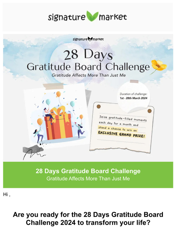Signature Market: 28 Days Gratitude Board Challenge With Signature ...