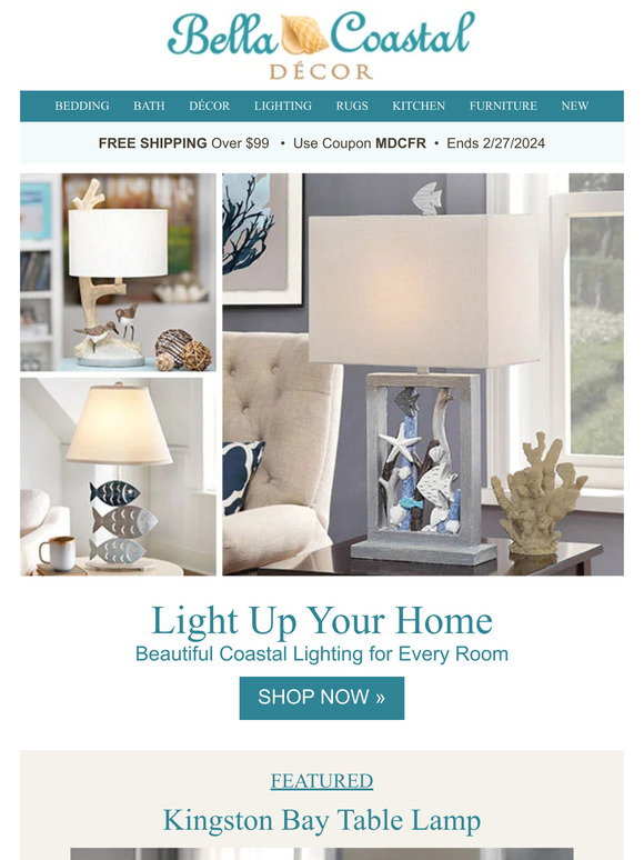 Bella Coastal Decor: LIGHT Up YOUR Home with New TABLE LAMPS | Milled
