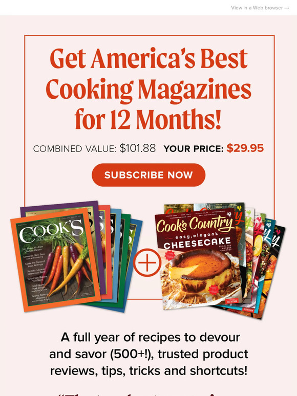 America's Test Kitchen: The two best cooking magazines + a free gift ...